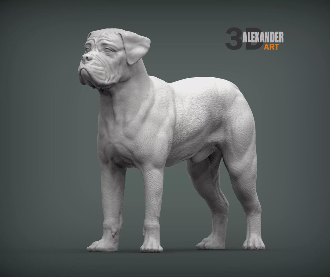 Bullmastiff Figurine 3D Printed Dog Statue – Personalized Pet Figurine ...