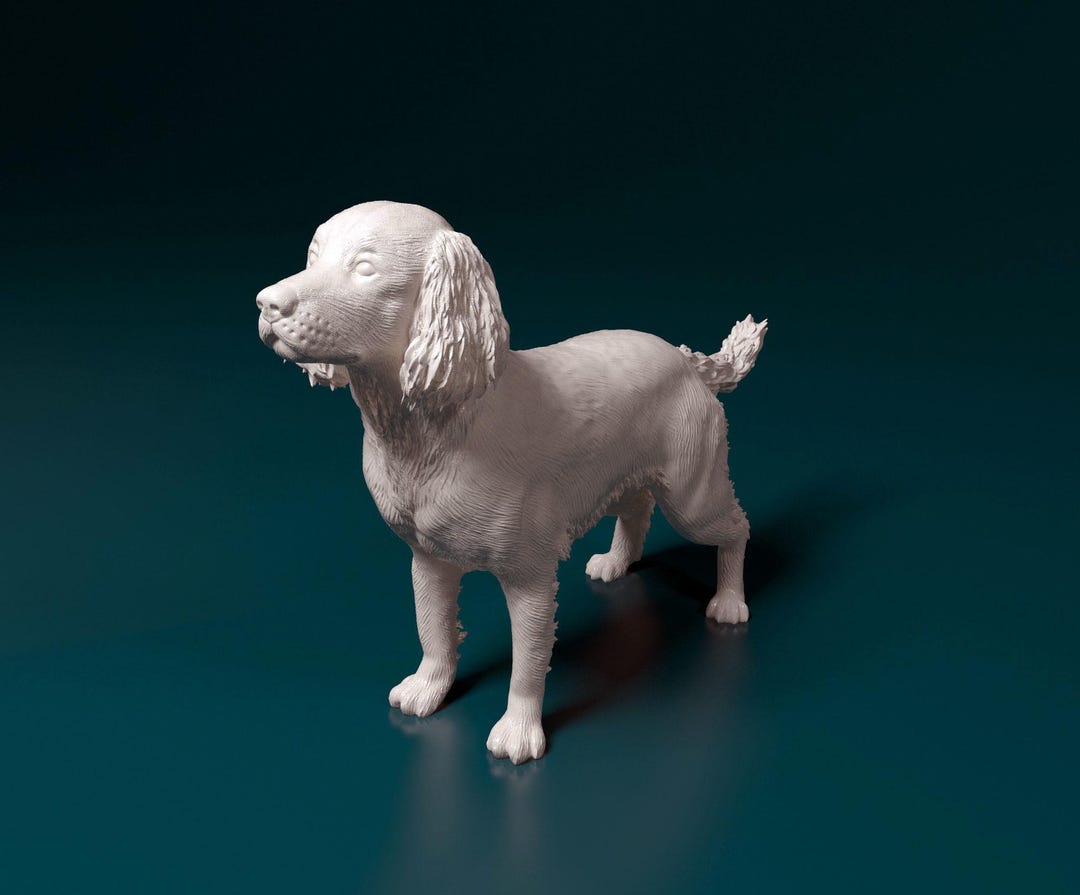 3D Printed English Springer Spaniel Figurine 3D Printed Dog Statue ...