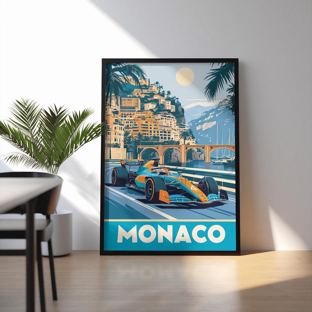 Monaco Racing Poster Vintage Travel Print – Digital Download (A4–A1 ...
