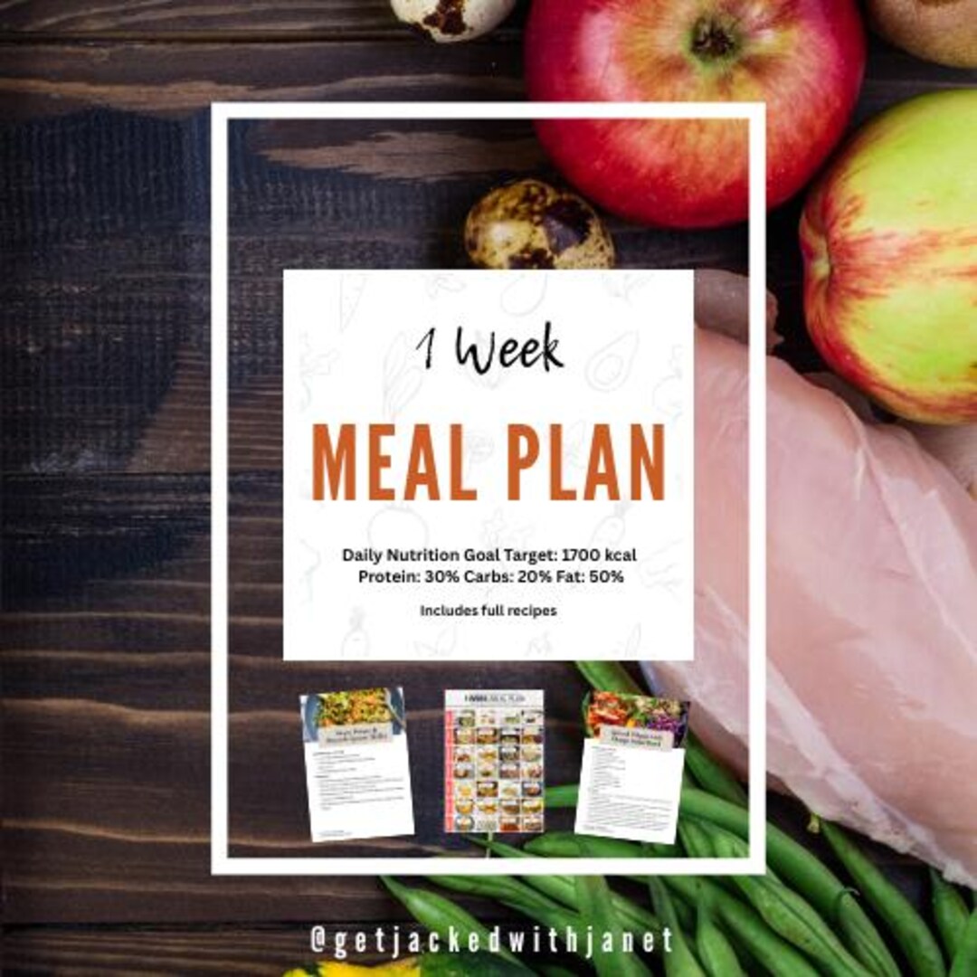 1-week 1700 Kcal Meal Plan | Macros & Recipes Included | Quick and Easy ...