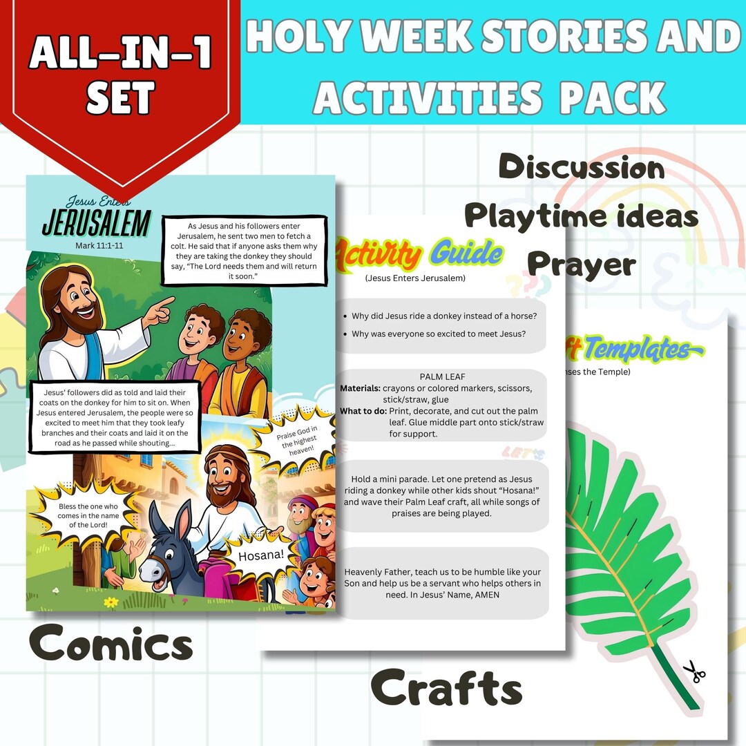 Printable and Interactive Holy Week Activities for Kids and Families - Etsy