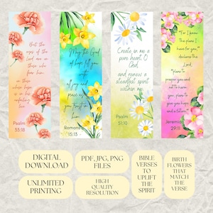 Mother’s Day Watercolor Floral Bookmark With Bible Verse – Printable ...