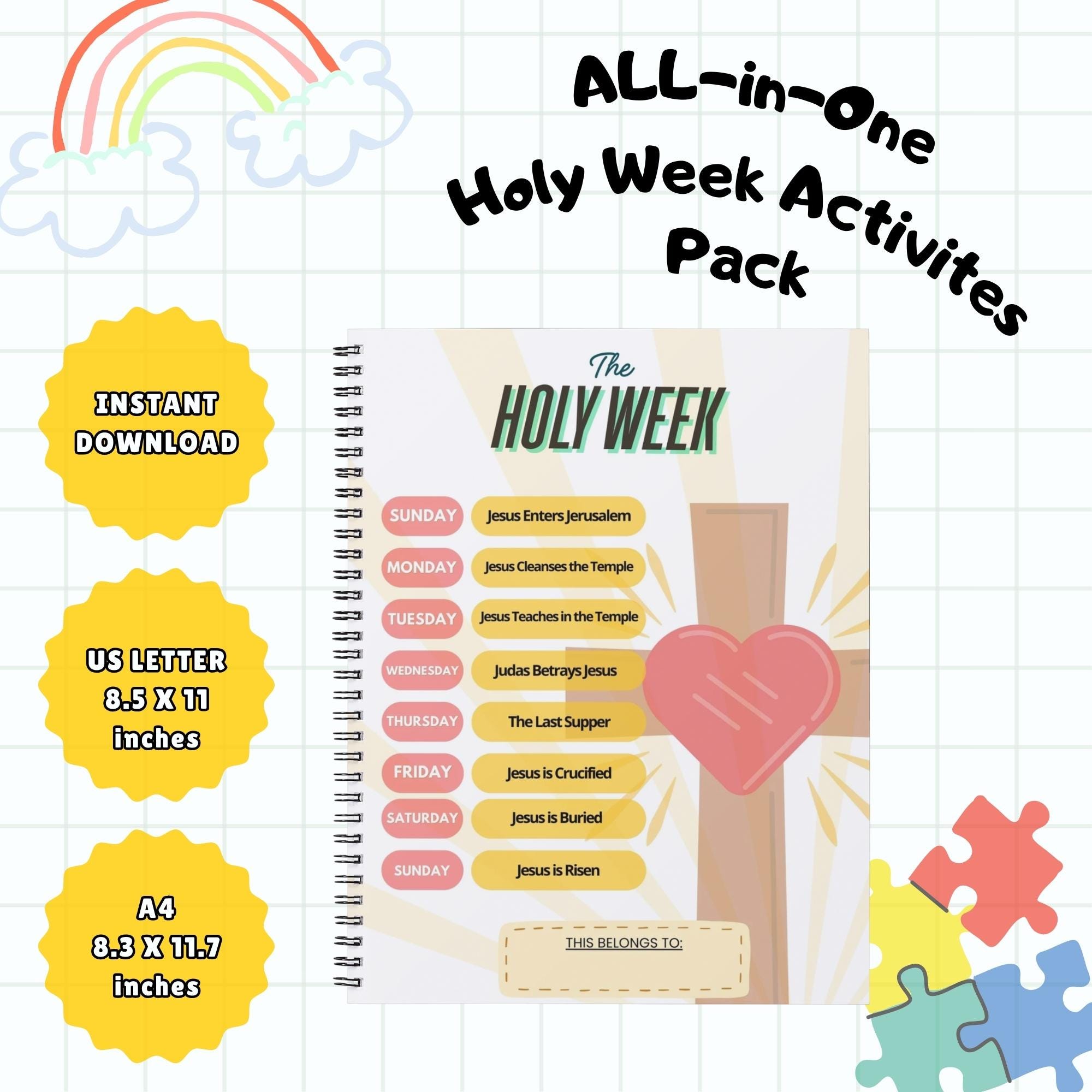 Printable and Interactive Holy Week Activities for Kids and Families - Etsy