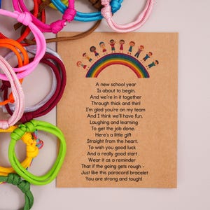 First Day of School Bracelet Gift Set: Student Teamwork Paracord ...