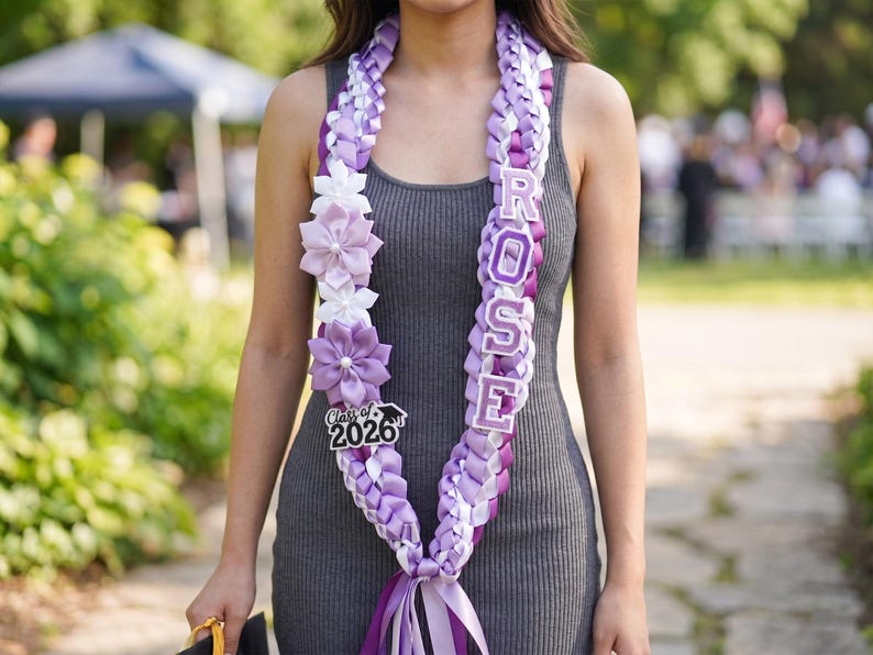 Personalized Double Ribbon Graduation Lei Class of 2026, Senior Night ...