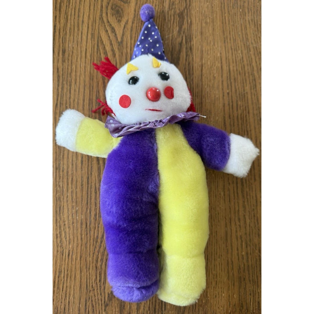 Vintage Purple & YELLOW PLUSH CLOWN Soft Things Inc 15" - Etsy