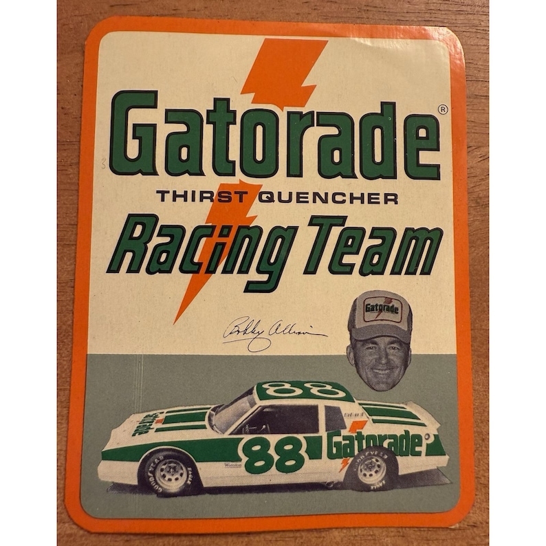 Rare Bobby Allison Vintage 80's #88 Gatorade Racing Team Nascar Sticker ...