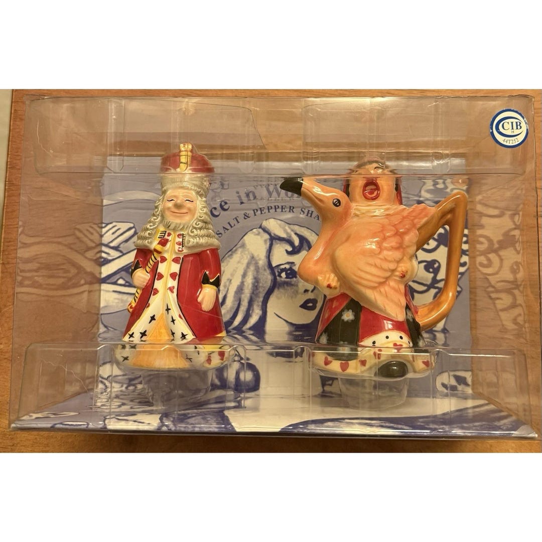 Alice in Wonderland King & Queen Salt Shakers by Paul Cardew - Etsy