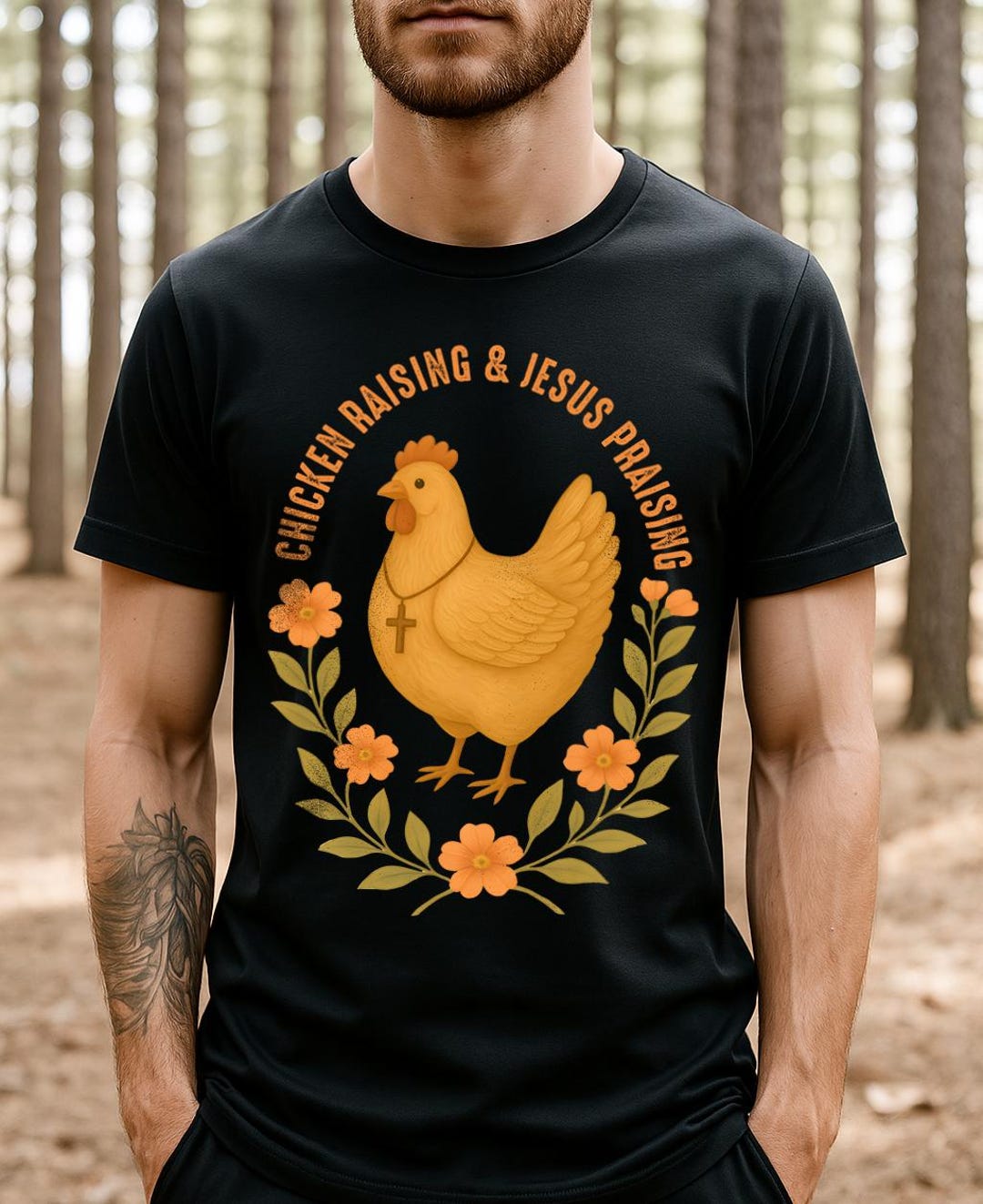 Chicken Raising and Jesus Praising Shirt–jesus Christian-funny ...
