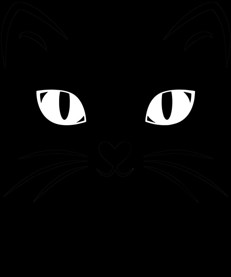 Minimalist Cat Face Png - Cute Kitty Line Png - Cat Nose and Whiskers ...