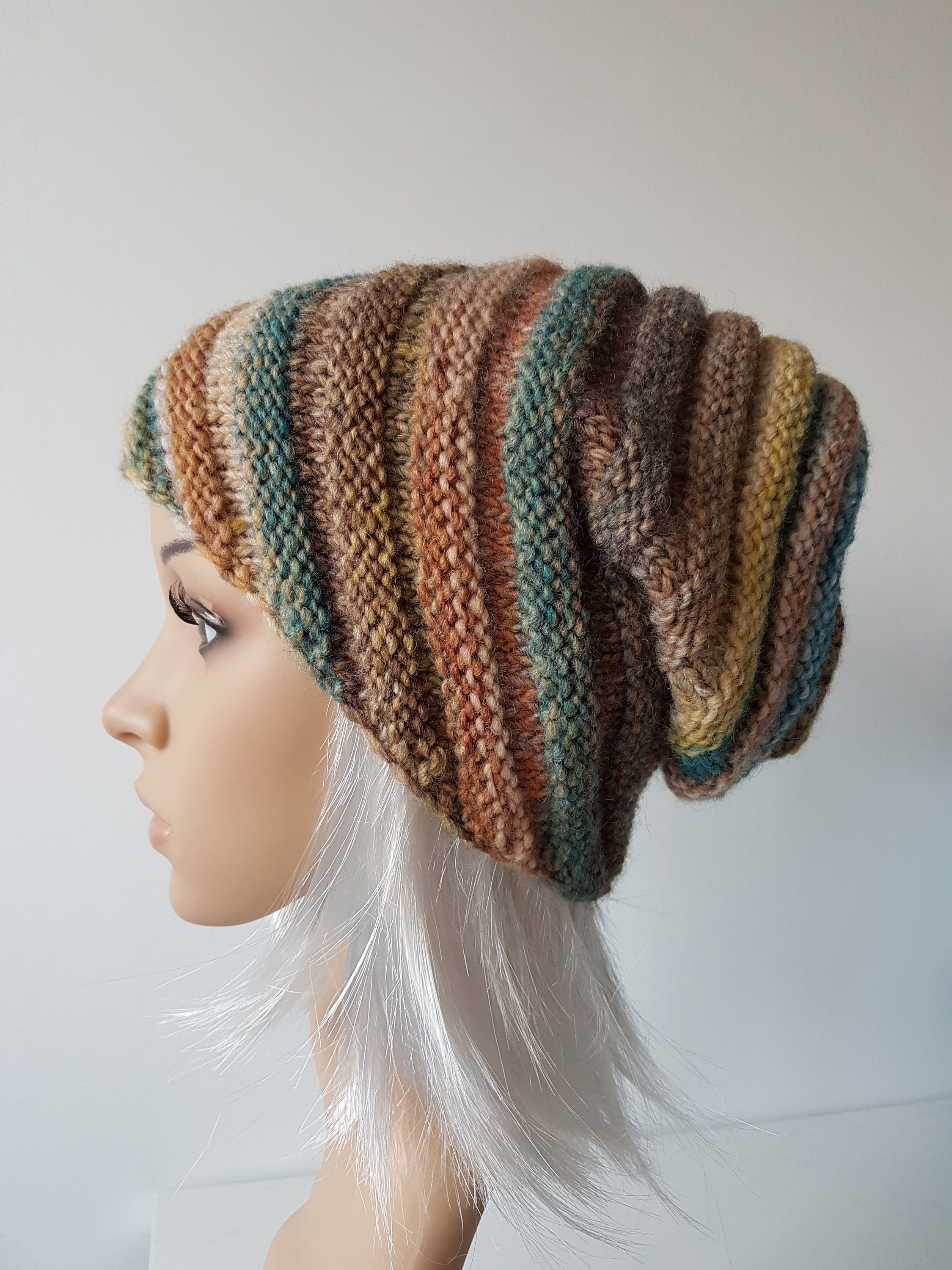 Knitted Snail Hat Winter Beanie Slouchy Hat Boho Hat for - Etsy