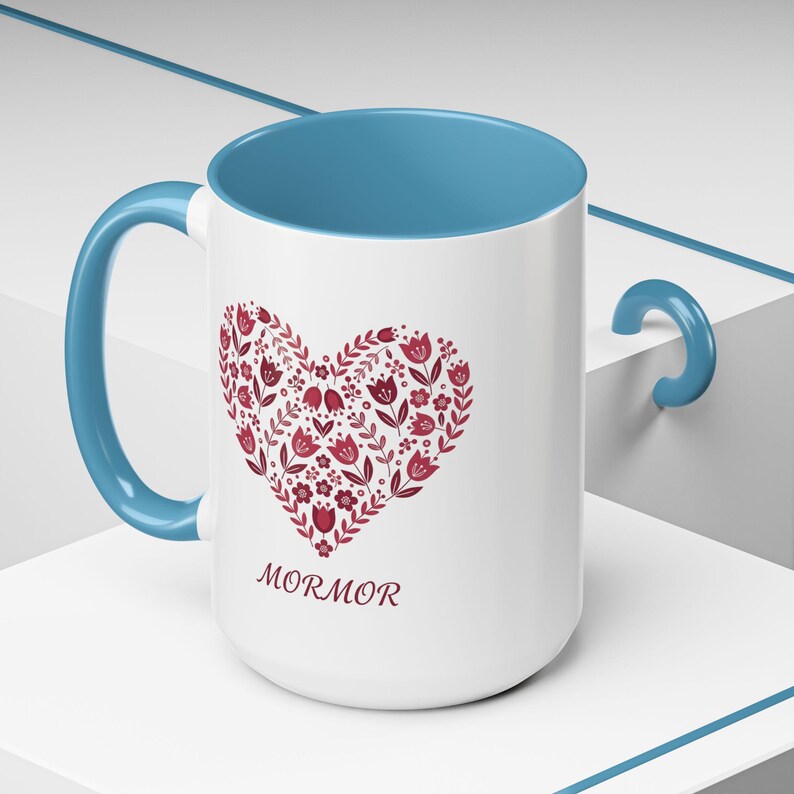 Mormor Mug | Scandinavian Floral Heart, Swedish Grandma Gift - Etsy