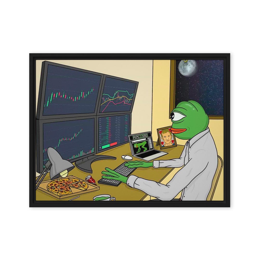 Pepe Trader Setup Canvas - Crypto Meme Art - Etsy