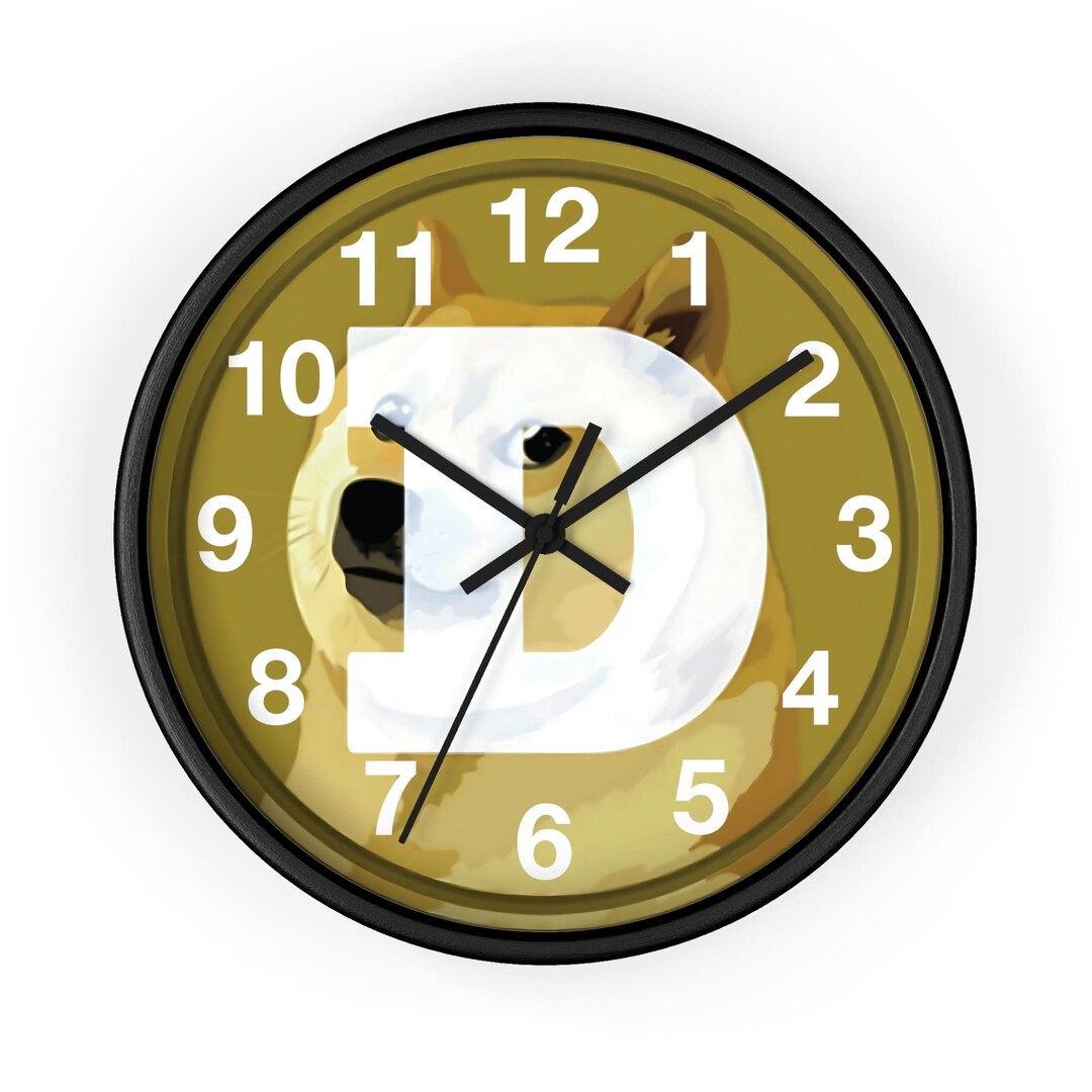 Dogecoin Logo Wall Clock - Meme Wooden Clock 10 Inch Much Wow - Etsy UK