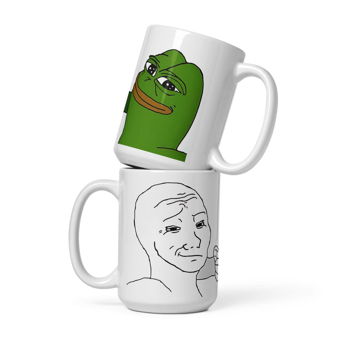 Pepe Wojak Mug - Fist Bump Meme Ceramic 11oz 15oz 20oz Much Wow - Etsy