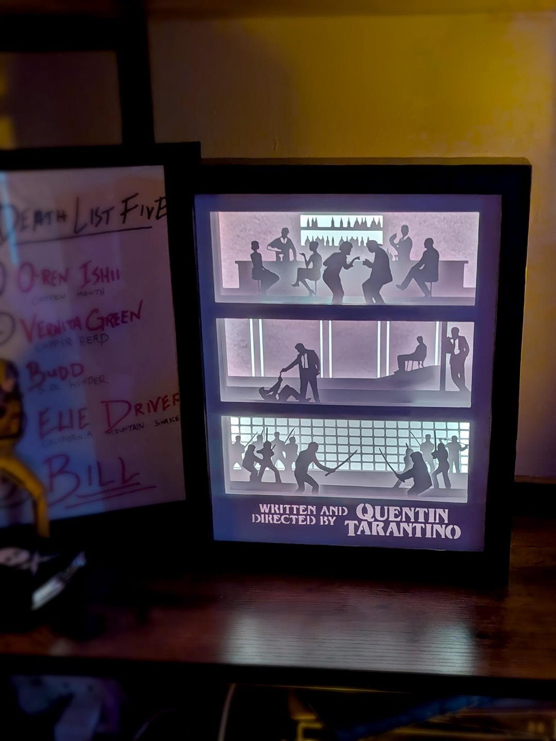 Quentin Tarantino Lightbox – LED Shadowbox Art Inspired by Pulp Fiction ...