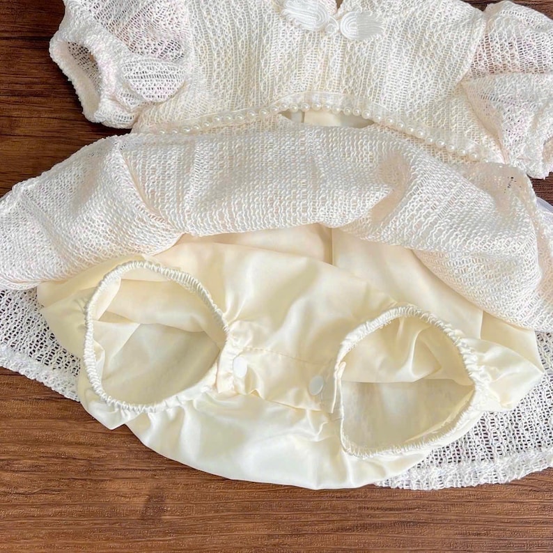 Ivory Lace Baby Romper Dress, First Birthday Outfit Girl, Christening ...