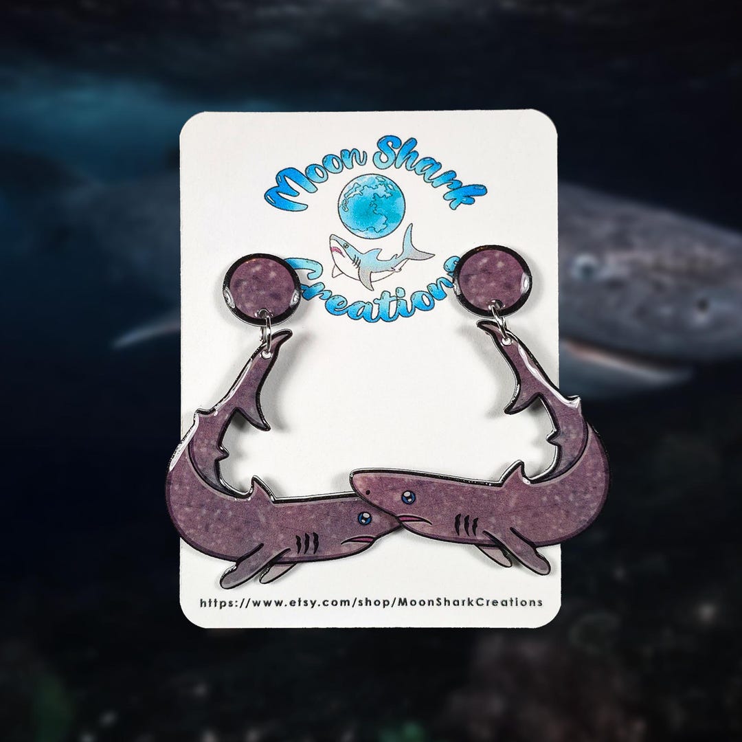 Greenland Shark Shrink Plastic UV Resin Earrings | Ocean Sea Marine ...
