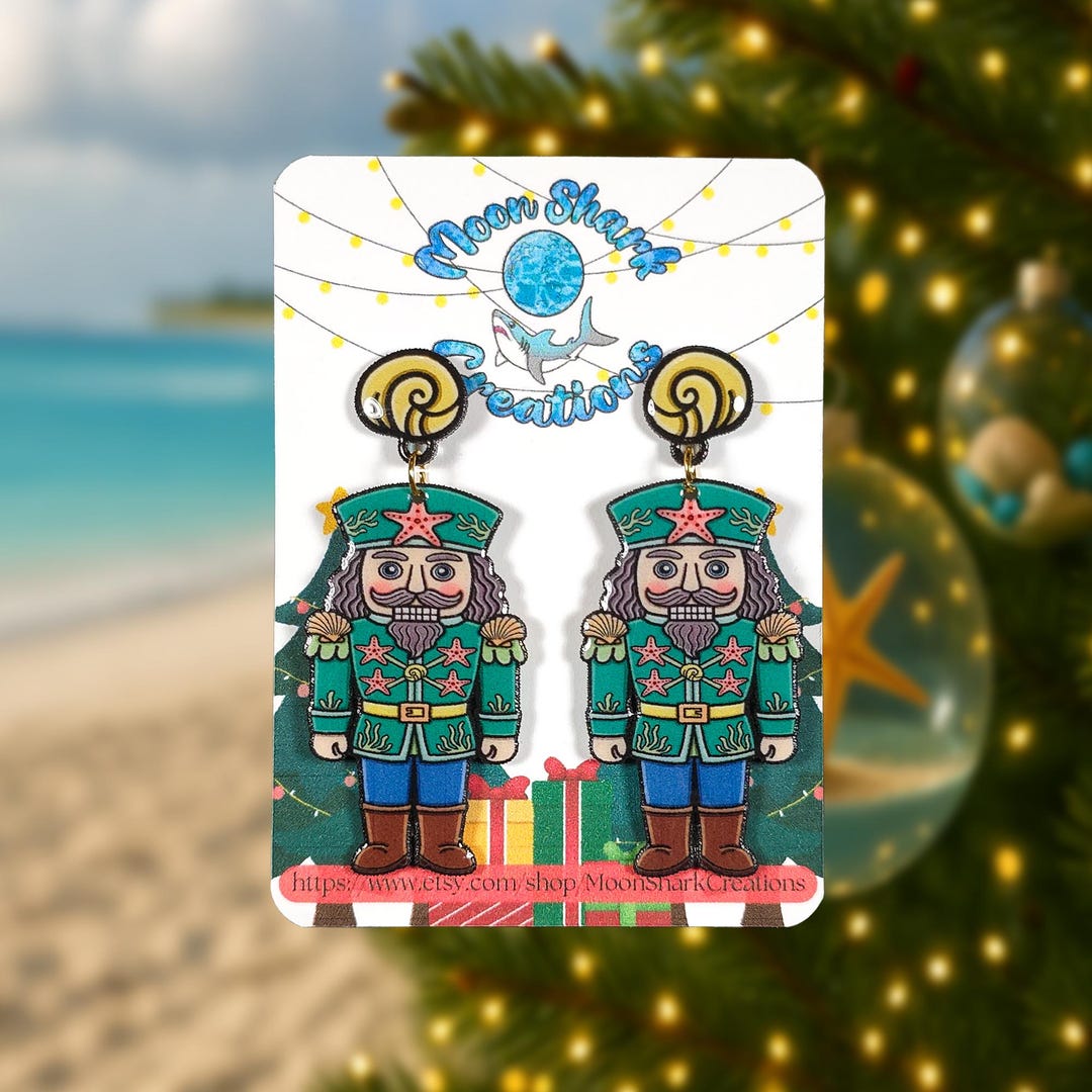 Sea Nutcracker Shrink Plastic UV Resin Earrings | Tropical Ocean ...