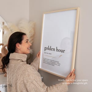 Golden Hour Definition Wall Art – Minimalist Aesthetic Printable, Soft ...