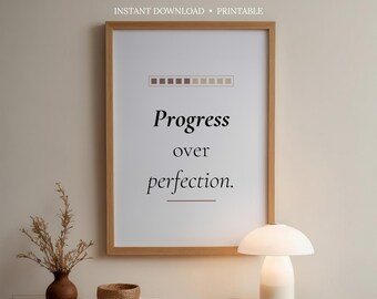Progress Not Perfection - Printable Quote Poster - Minimalist Digital ...