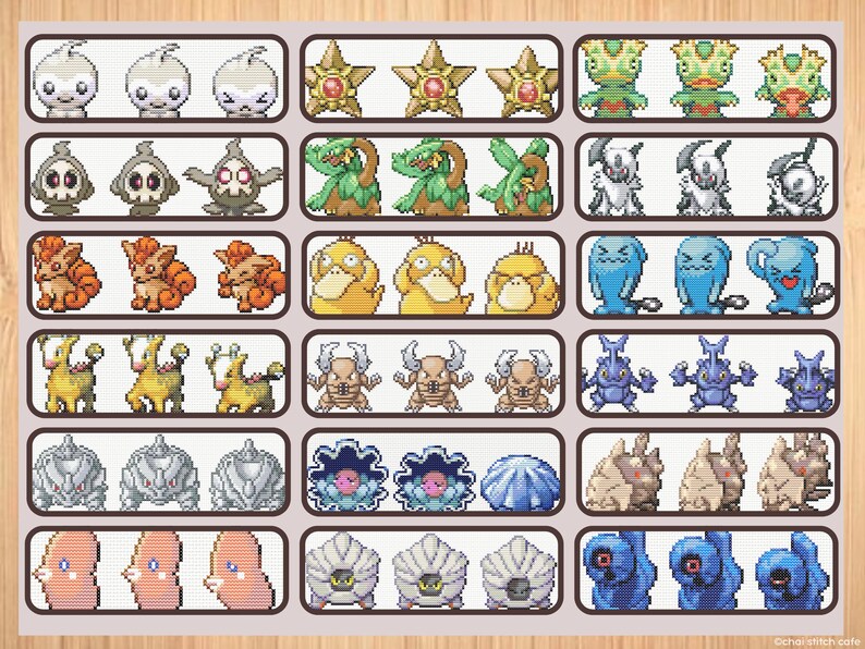 Pokemon Pinball Sprite Collection Cross Stitch Patterns, Video Game ...