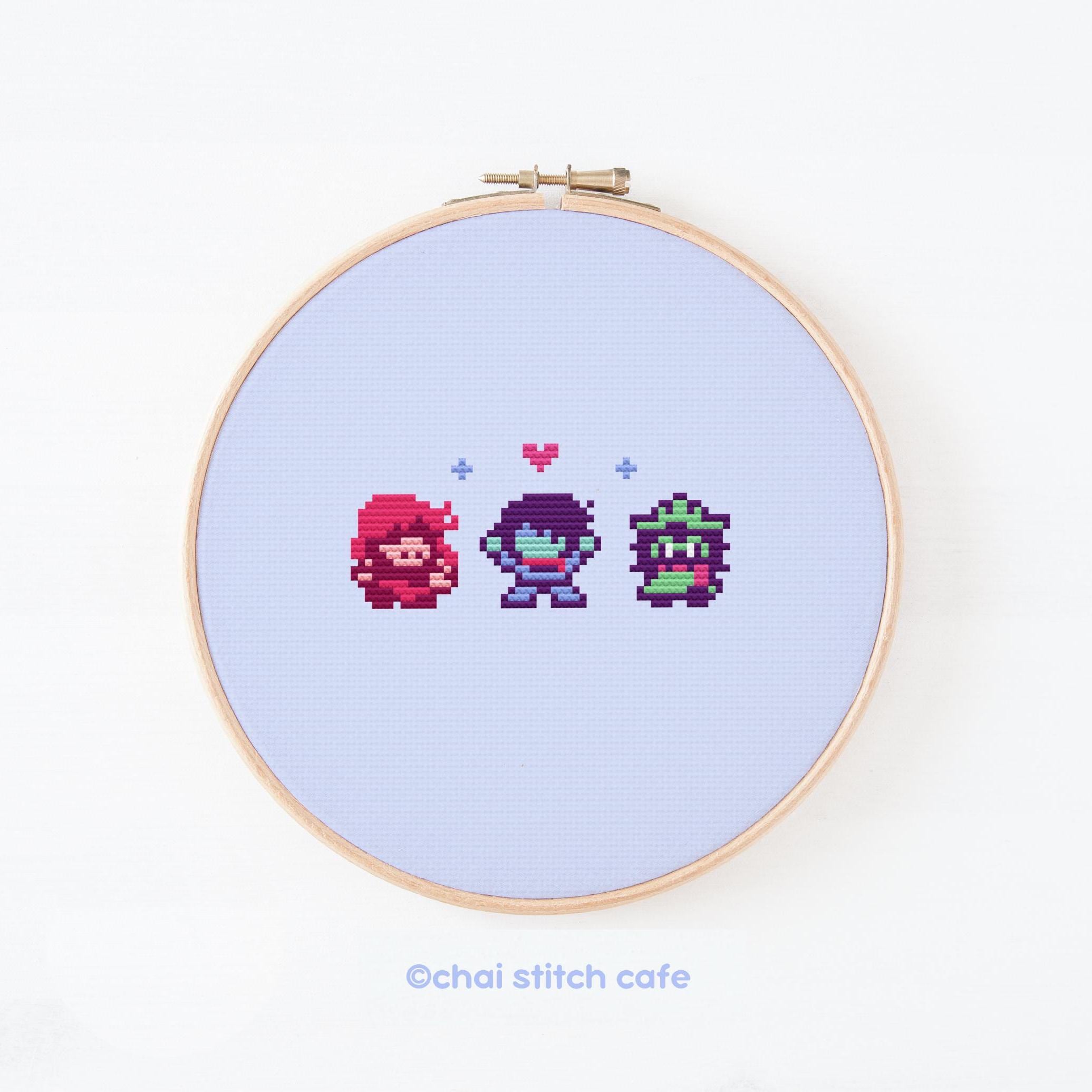 Mini Trio Deltarune Cross Stitch Pattern Bundle, Undertale Cross Stitch ...
