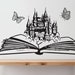 Fairytale Castle Book Wall Decal Sticker. Girl's Book Room. Librarian ...