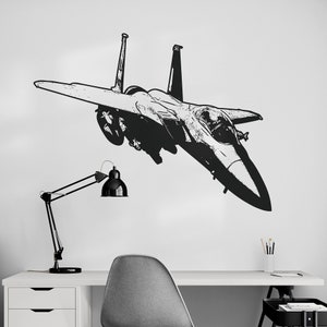 Fighter Jet Wall Decal Sticker. F15 Jet Wall Sticker. Military Wall Art ...