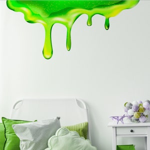 Green Slime Ooze Dripping Wall Decal Graphic. Kid’s Room Home Decor ...