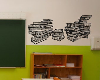 Vinyl Wall Decal Sticker Library Books 5061s | Etsy