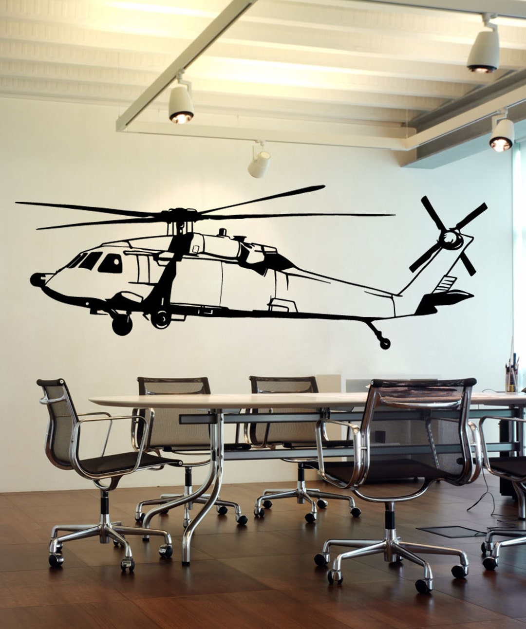 Black Hawk Helicopter Wall Decal Sticker. Military Wall Decor. Veteran ...