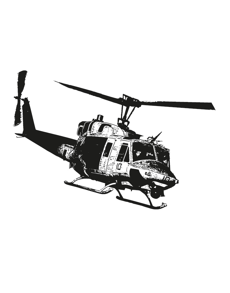 Military Huey Helicopter Wall Decal Sticker. Gift for Veteran. Navy ...