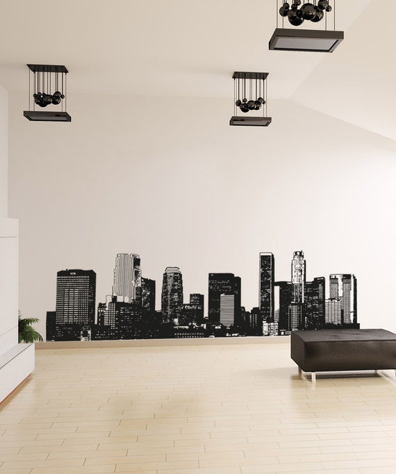 LA Skyline Vinyl Wall Decal Sticker. Downtown Los Angeles | Etsy