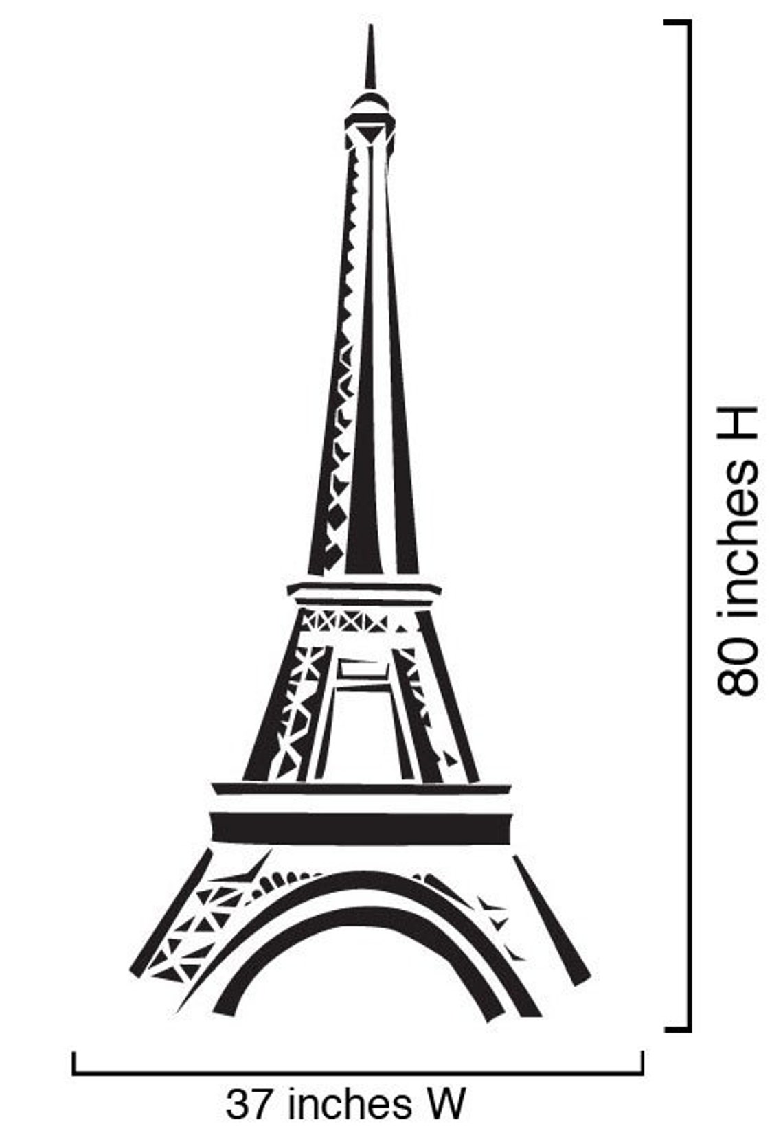 Vinyl Wall Art Decal Sticker Eiffel Tower 6.6ft Tall Item159l - Etsy
