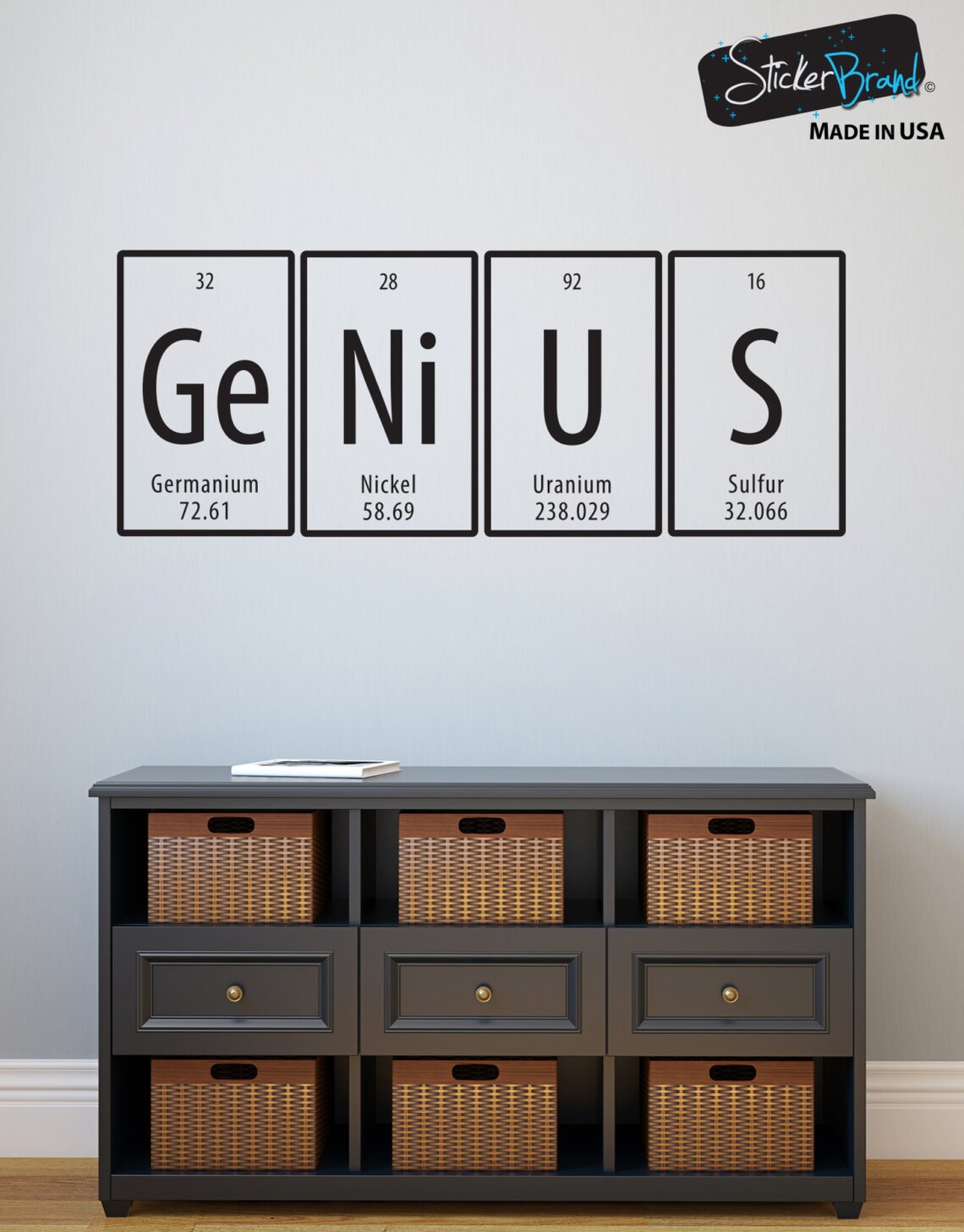 Genius Quote Periodic Table Vinyl Wall Decal Sticker 6058 | Etsy