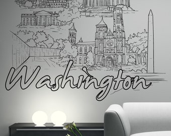 Washington Dc Wall Decal | Etsy