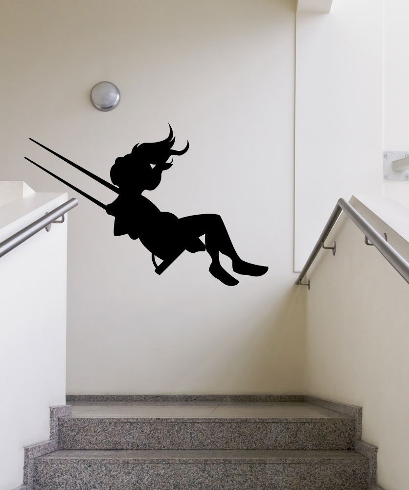 Vinyl Wall Decal Sticker Girl on Swing Osmg445s - Etsy Canada