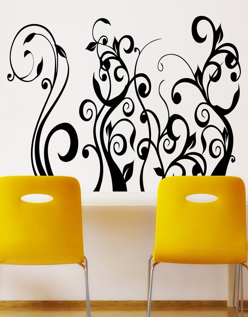 Swirl Flower Floral Garden Vinyl Wall Decal Sticker. Perfect - Etsy