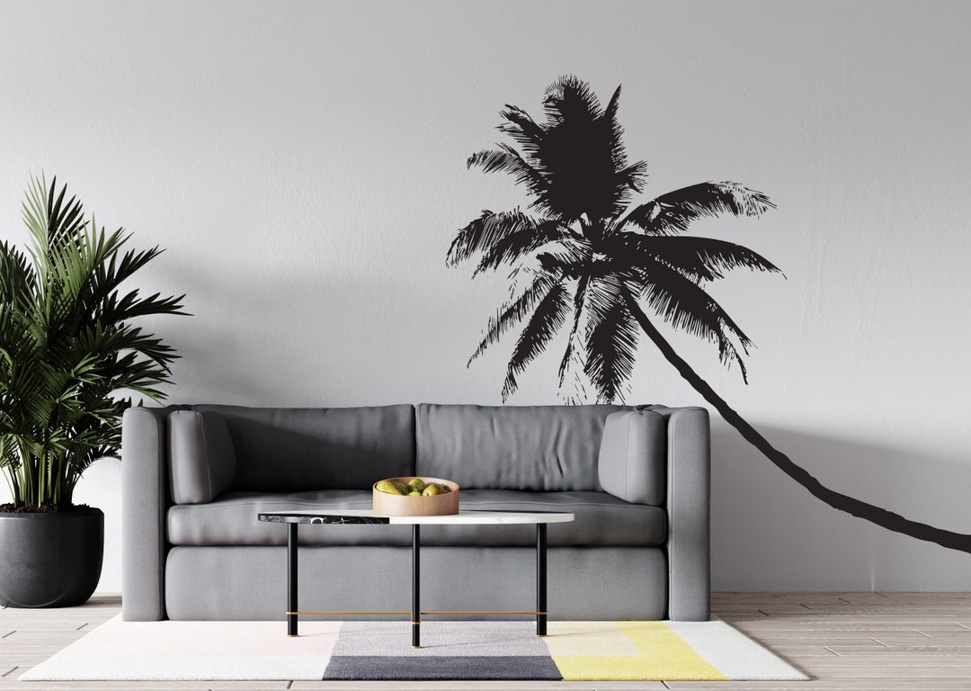 Palm Tree Wall Decal Sticker. Tropical Theme Wall Decor. Bathroom Wall ...