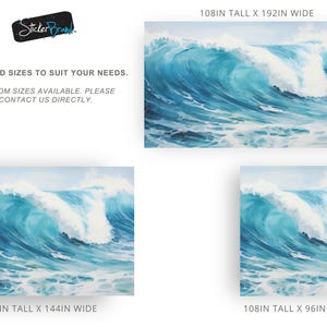 Blue Ocean Wave Wall Mural Painting – Coastal Beach-themed Decor for ...