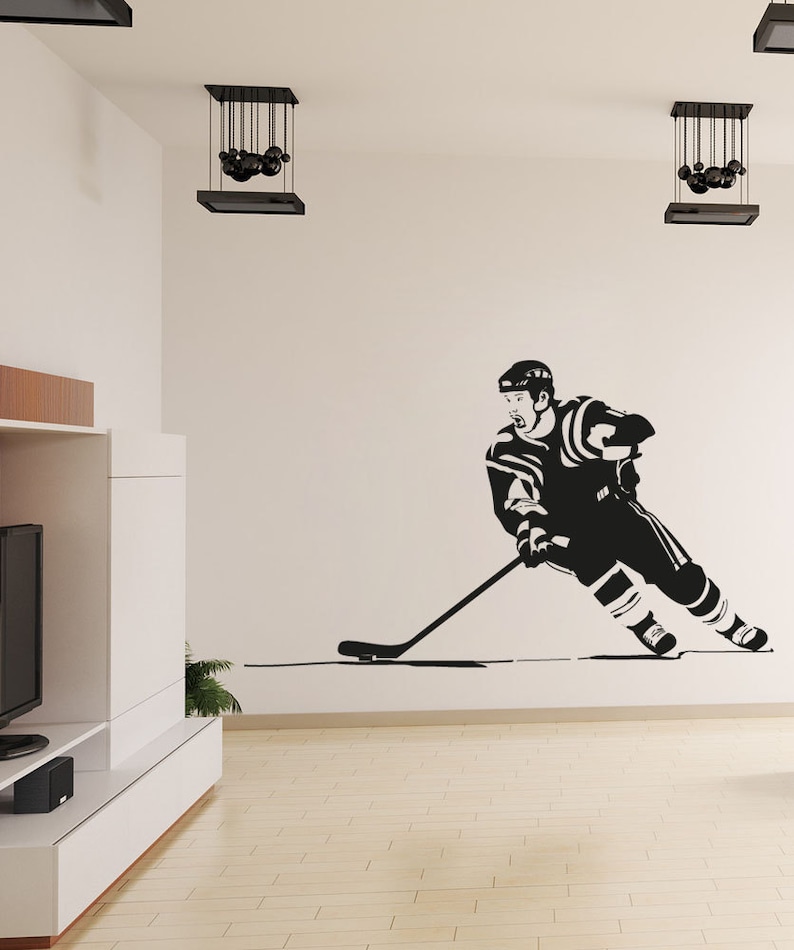 Vinyl Wall Decal Sticker Hockey Player Osaa724s - Etsy
