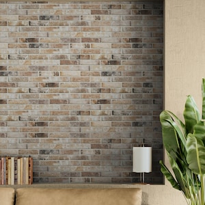 Brick Pattern Peel and Stick Wallpaper Mural – Light Tan and Brown ...