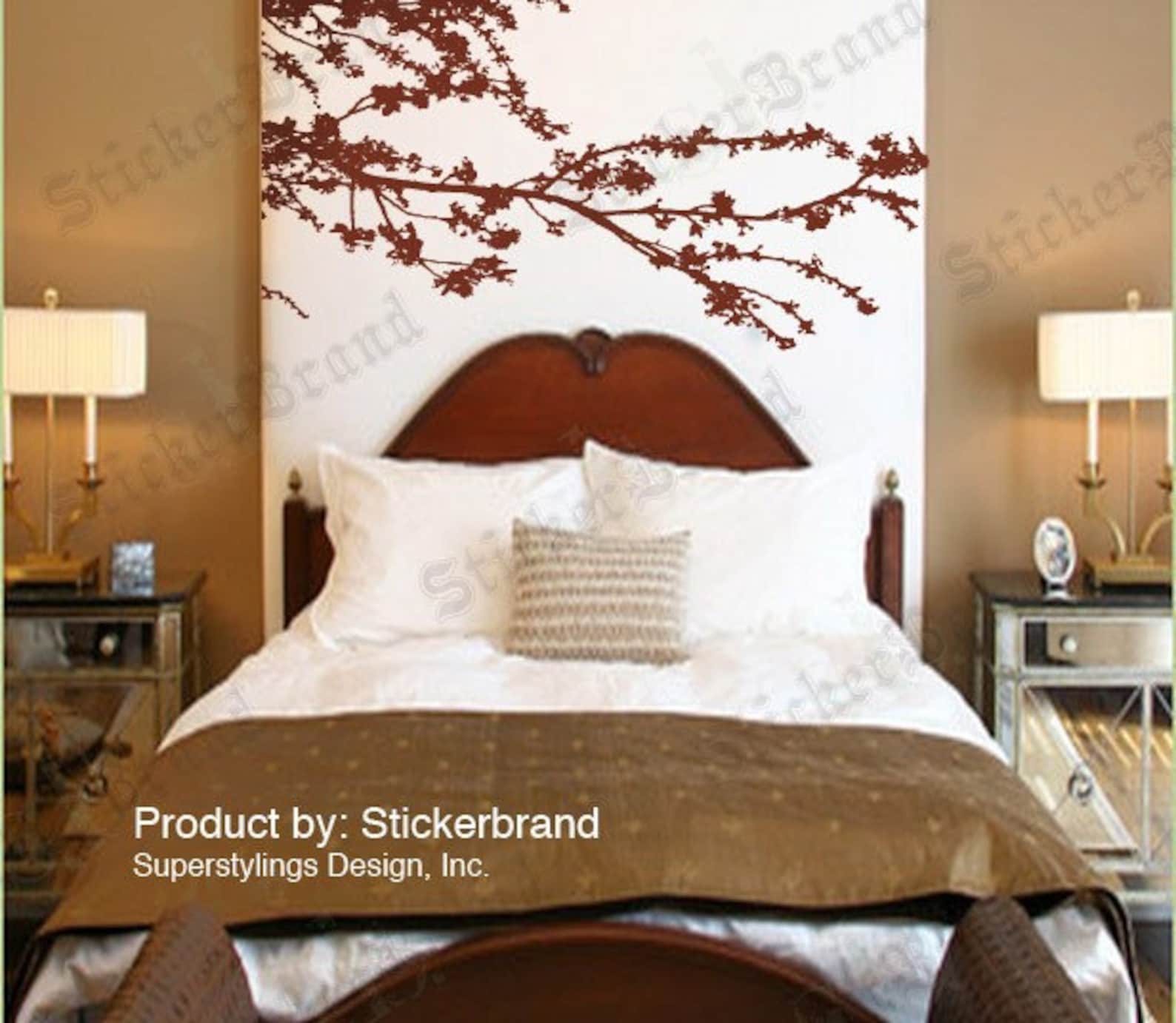 Vinyl Wall Decal Sticker Corner Tree Floral Branches 391s - Etsy