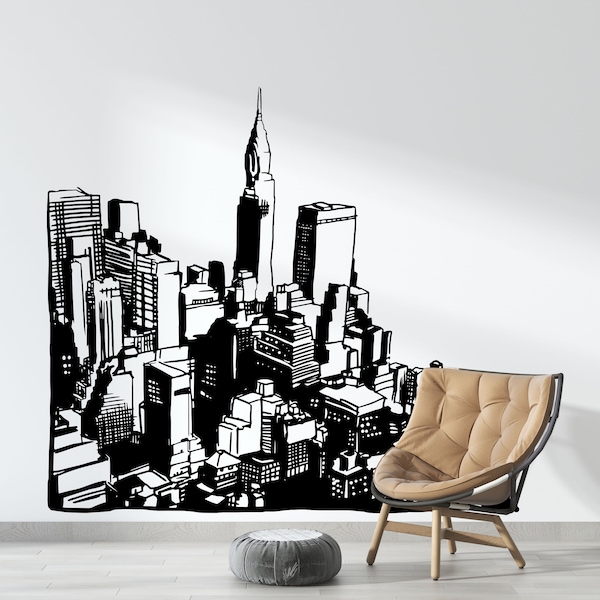 Cityscape Wall Decal - Etsy