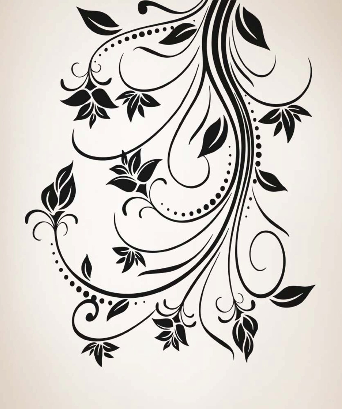 Vinyl Wall Decal Sticker Hanging Floral Swirl 5324m - Etsy