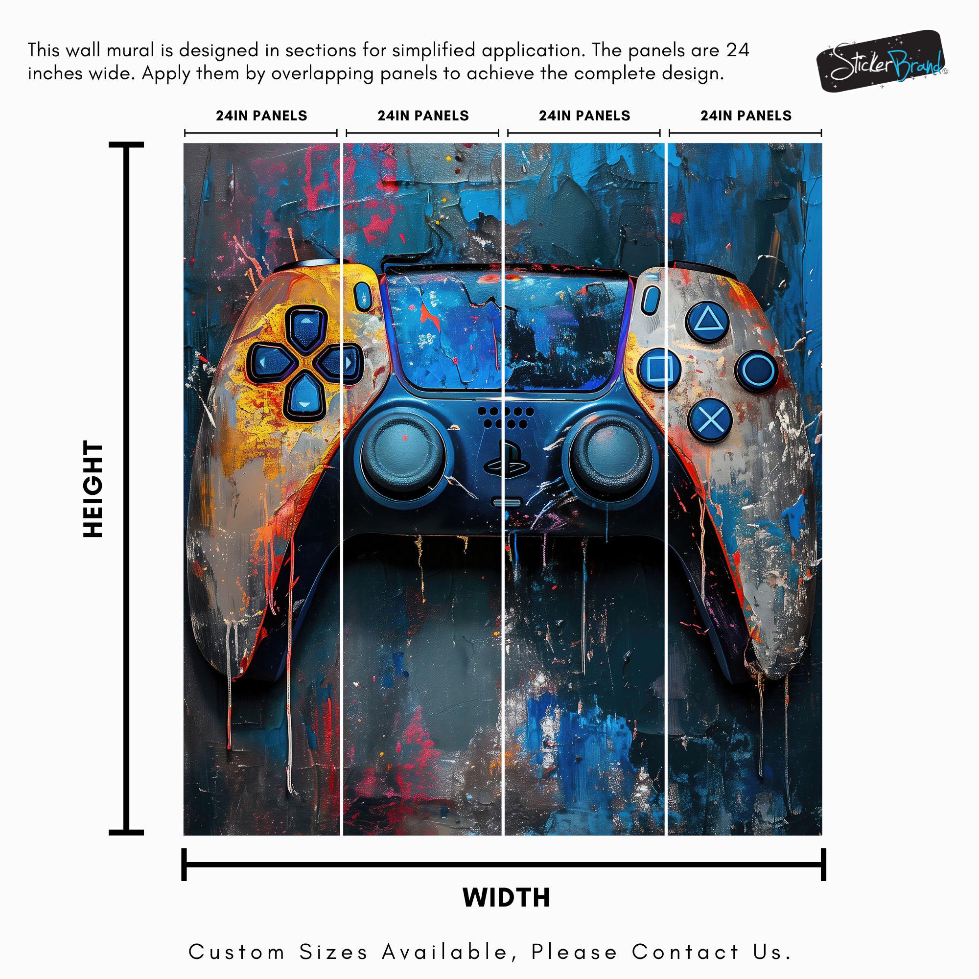 Gamer Room Wallpaper Mural. Graffiti Urban Style Decor. Game Controller ...