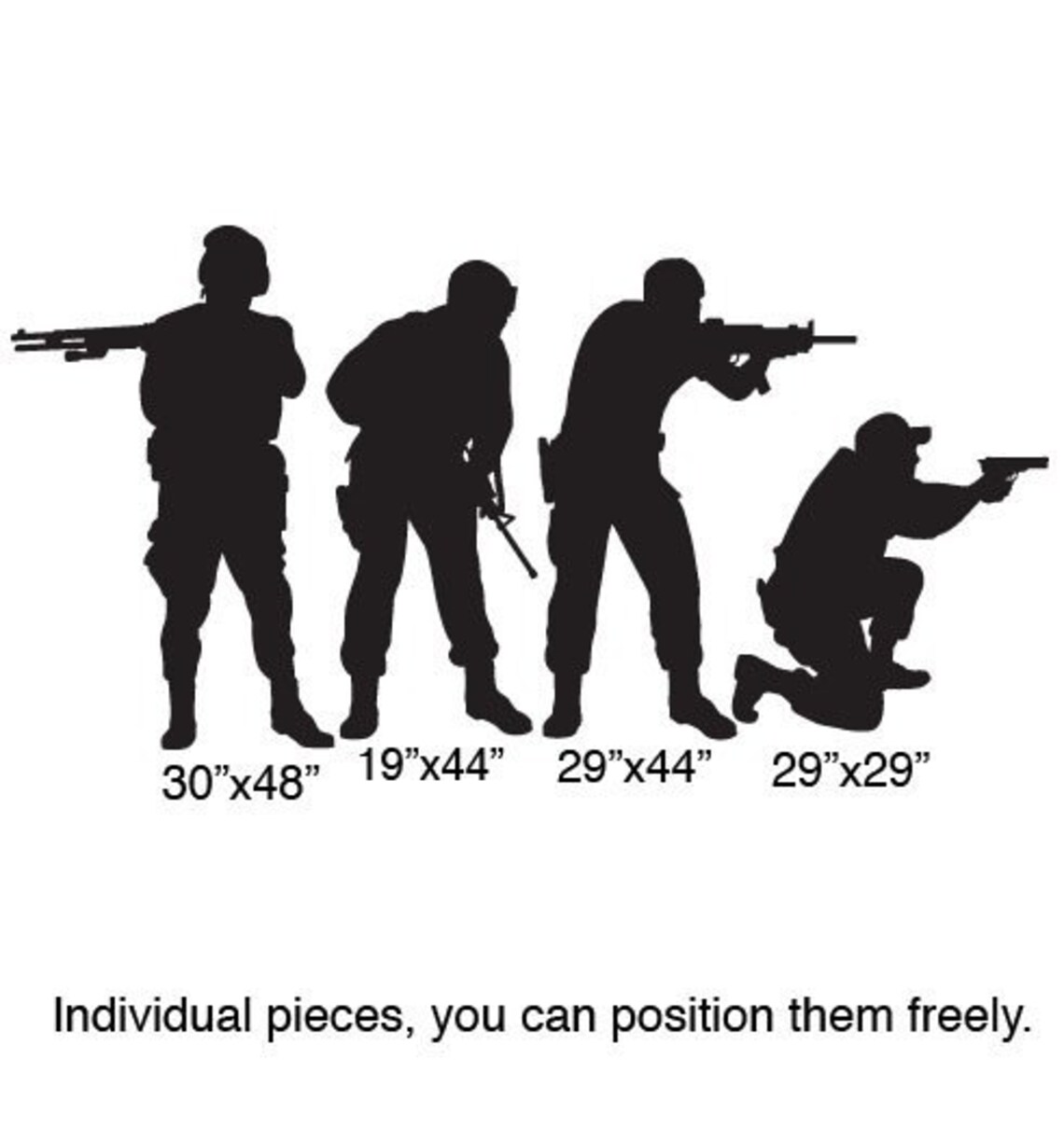 Vinilo pared Decal Sticker militares Swat Team Army Men 210A | Etsy