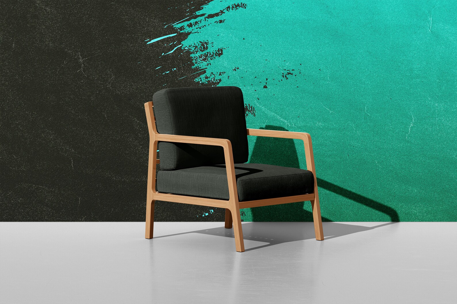 Paint Splash Wall Mural. Emerald Green Brush Stroke Peel and Stick ...