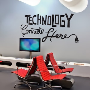 Technology Connects Here Wall Decal - Inspiring Office Decor for Tech ...